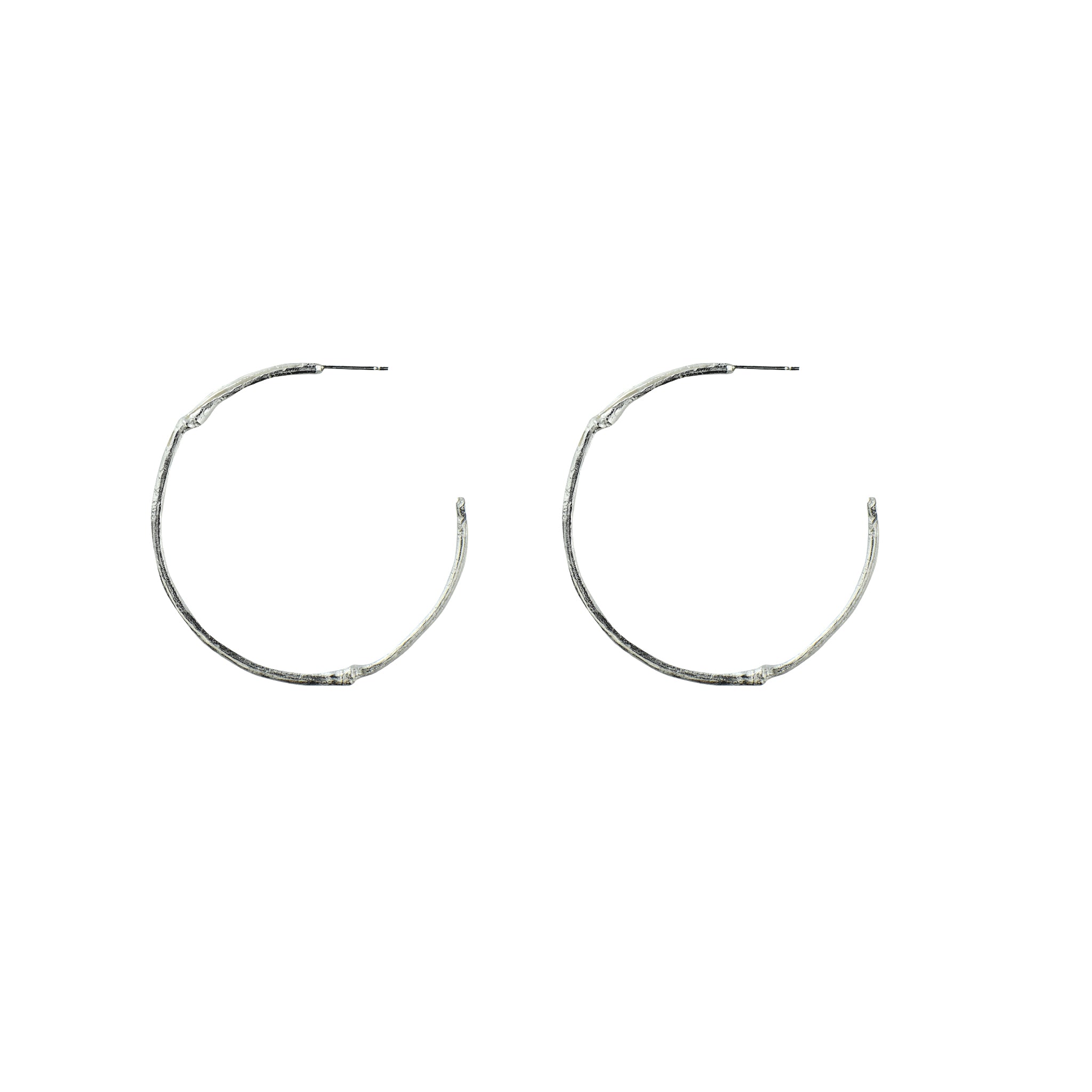 Large Silver Bamboo Hoops – ISSY WHITE